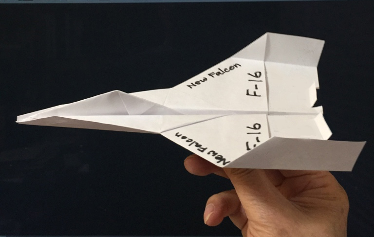 F 16 Falcon Paper Airplane Folding Instructions